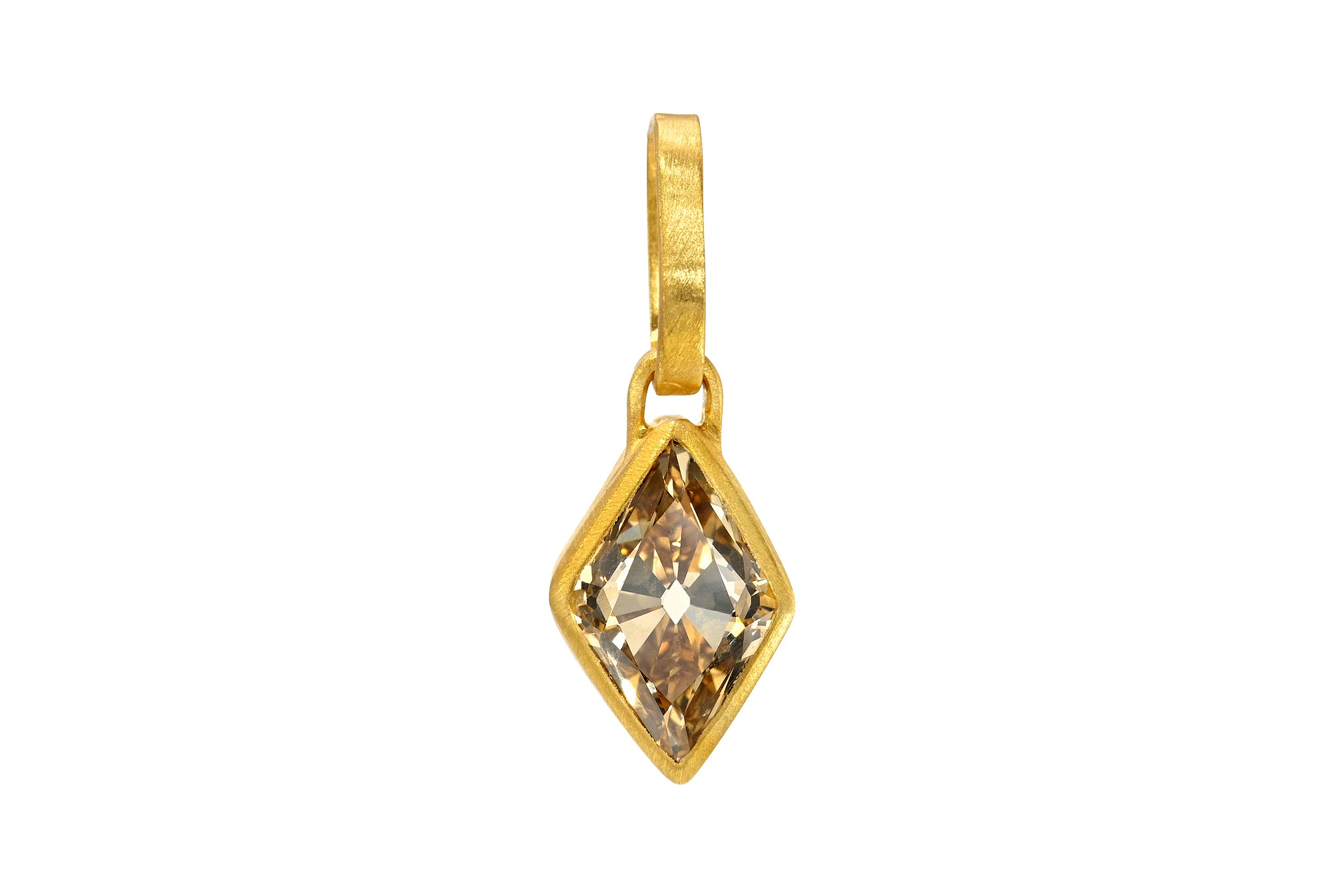 ONE OF A KIND CHAMPAGNE LOZENGE DIAMOND PENDANT – DARIUS
